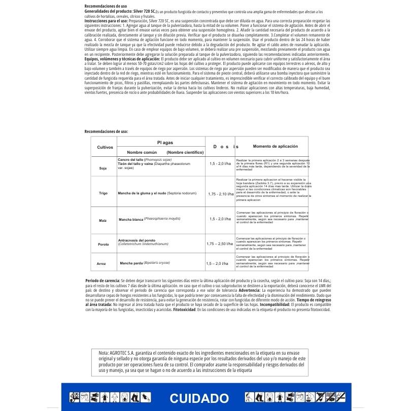 Fungicida Silver 720 SC › Agrotec