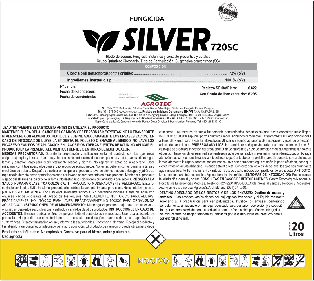 Fungicida Silver 720 SC › Agrotec